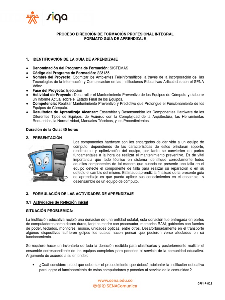 Ensamblar y Desensamblar Los Componentes Hardware 1 | PDF | Hardware de ...