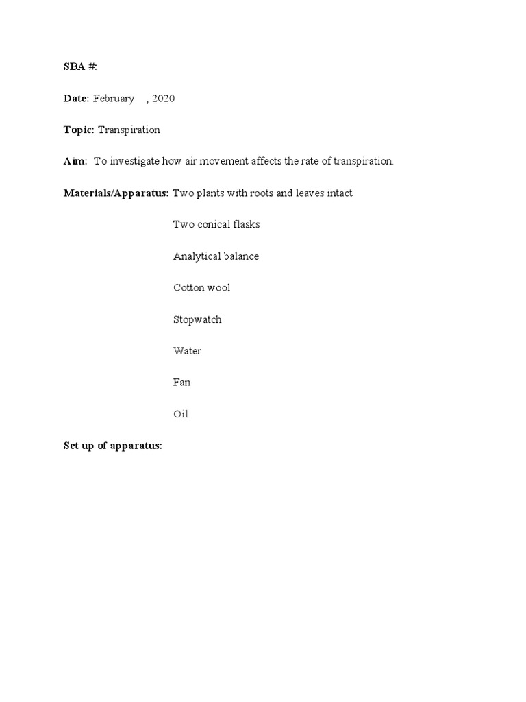 Bio Transpiration Sba Sumn Dis | PDF | Transparent Materials | Branches ...