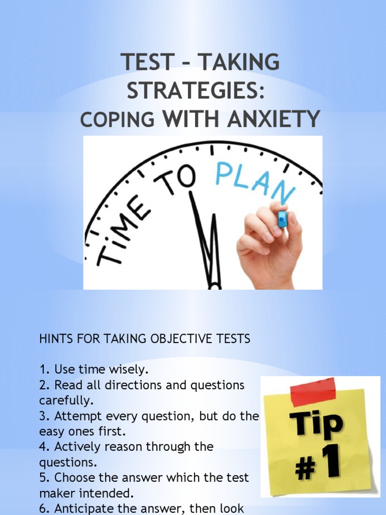 Test - Taking Strategies: With Anxiety: Coping | PDF | Multiple Choice ...