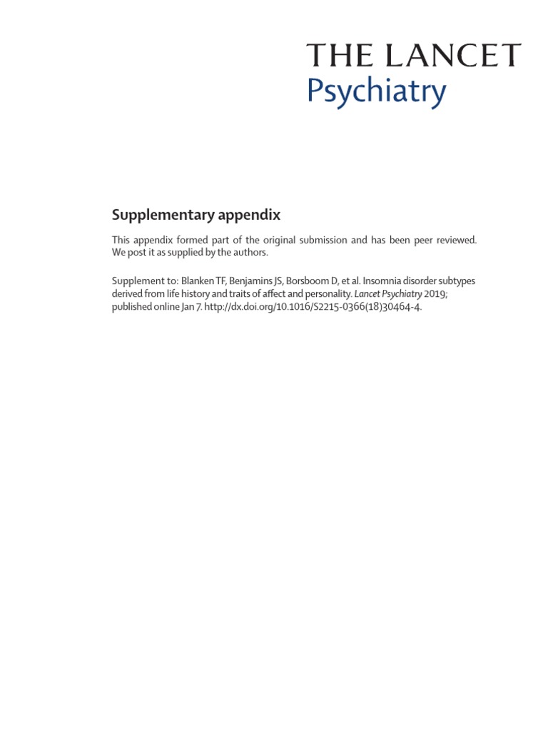 Insomnia Type Questionnaire | Download Free PDF | Mental Disorder ...