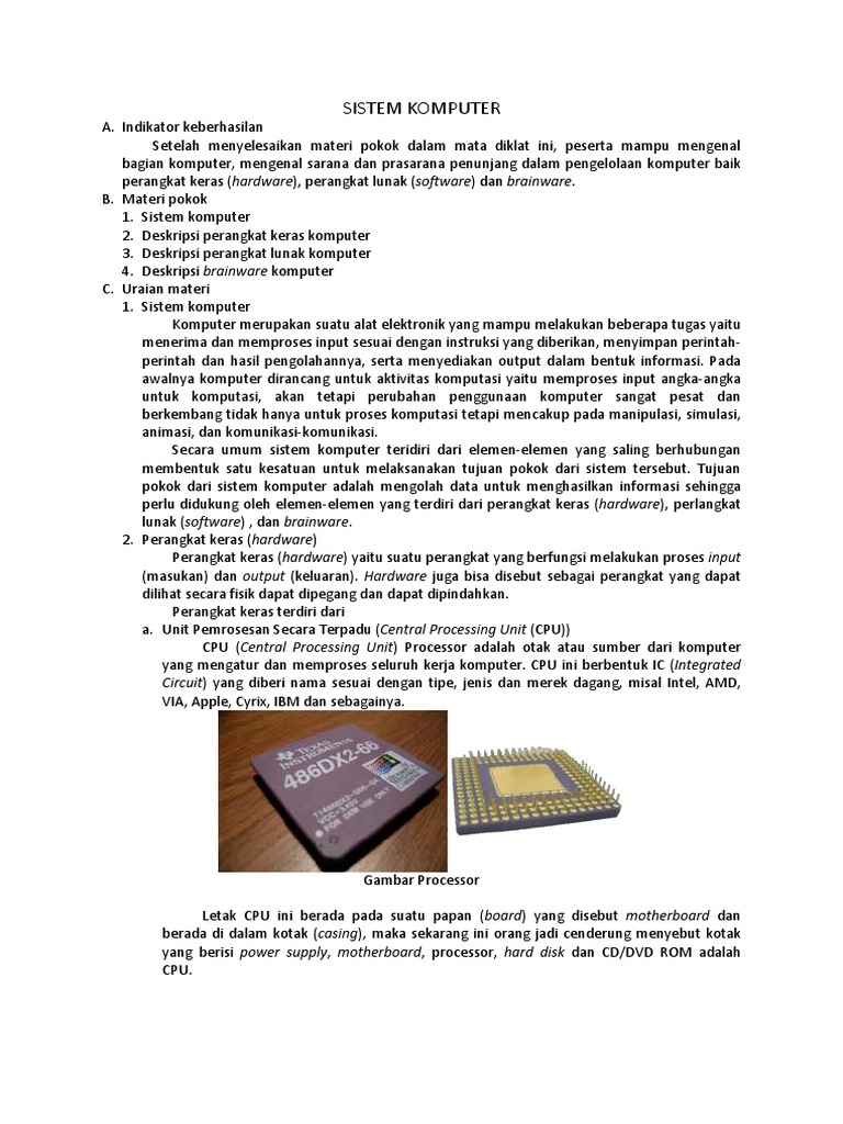 Sistem Komputer: Hardware & Software | PDF | Game & Aktivitas | Komputer