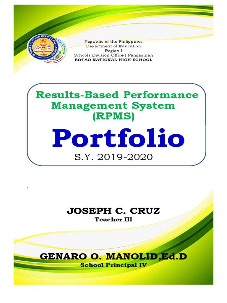 Rpms Portfolio (Deped Design) | PDF | Curriculum | Educational Assessment