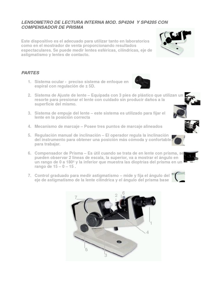 Lensometro sp4204 PDF | PDF