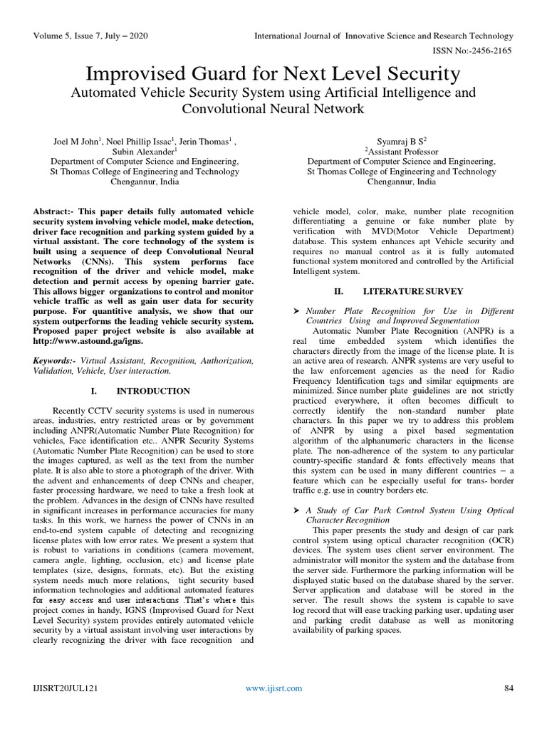 Improvised Guard For Next Level Security Automated Vehicle Security ...