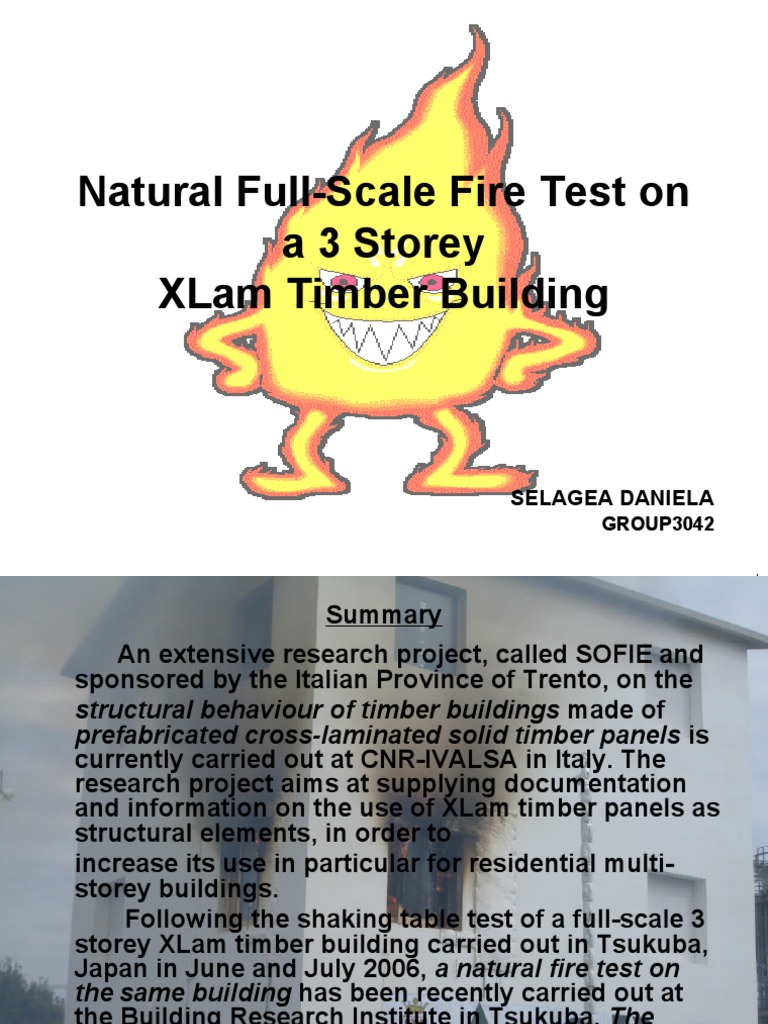 Natural Full-Scale Fire Test on 3 Storey XLam Timber Building | PDF ...