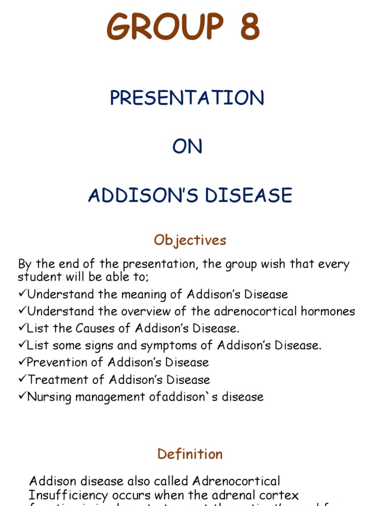 Addison Disease Pdf Adrenal Gland Adrenocorticotropic Hormone