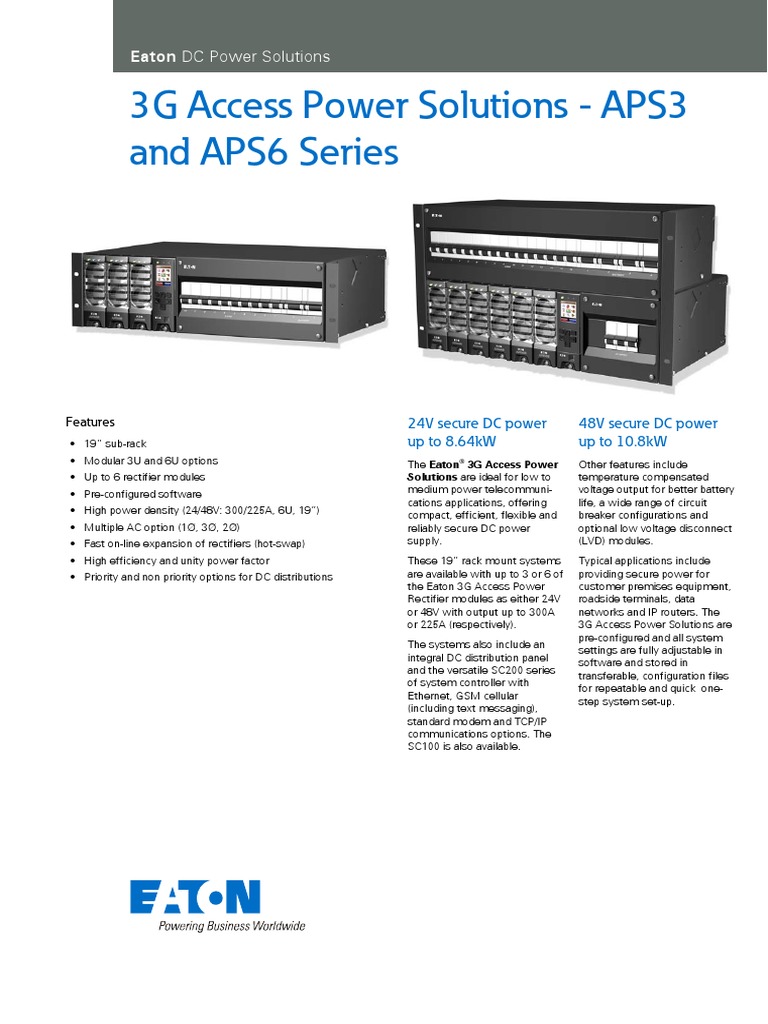 3G Access Power Solutions - APS3 and APS6 Series | PDF | Direct Current ...