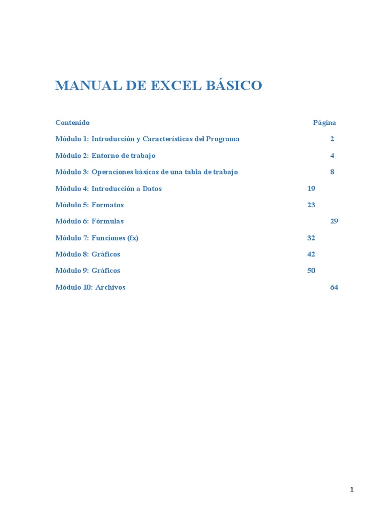 Manual Excel Basico | PDF | Microsoft Excel | Hoja de cálculo