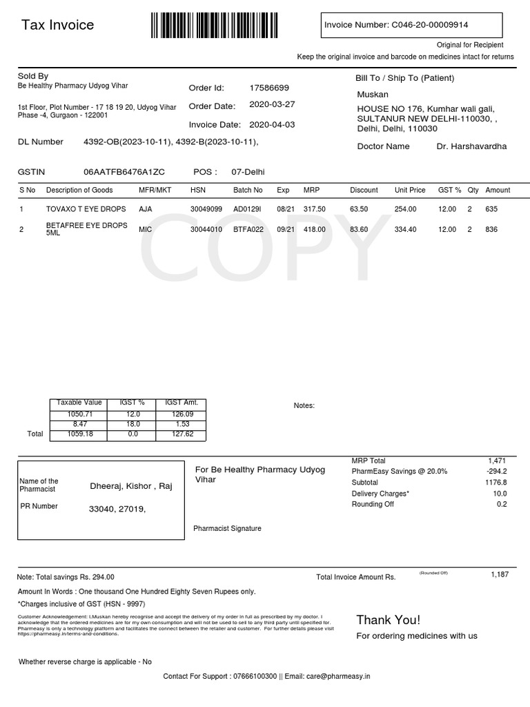 Wmcustomer 17586699 E73 CustomerInvoice PDF | Download Free PDF ...