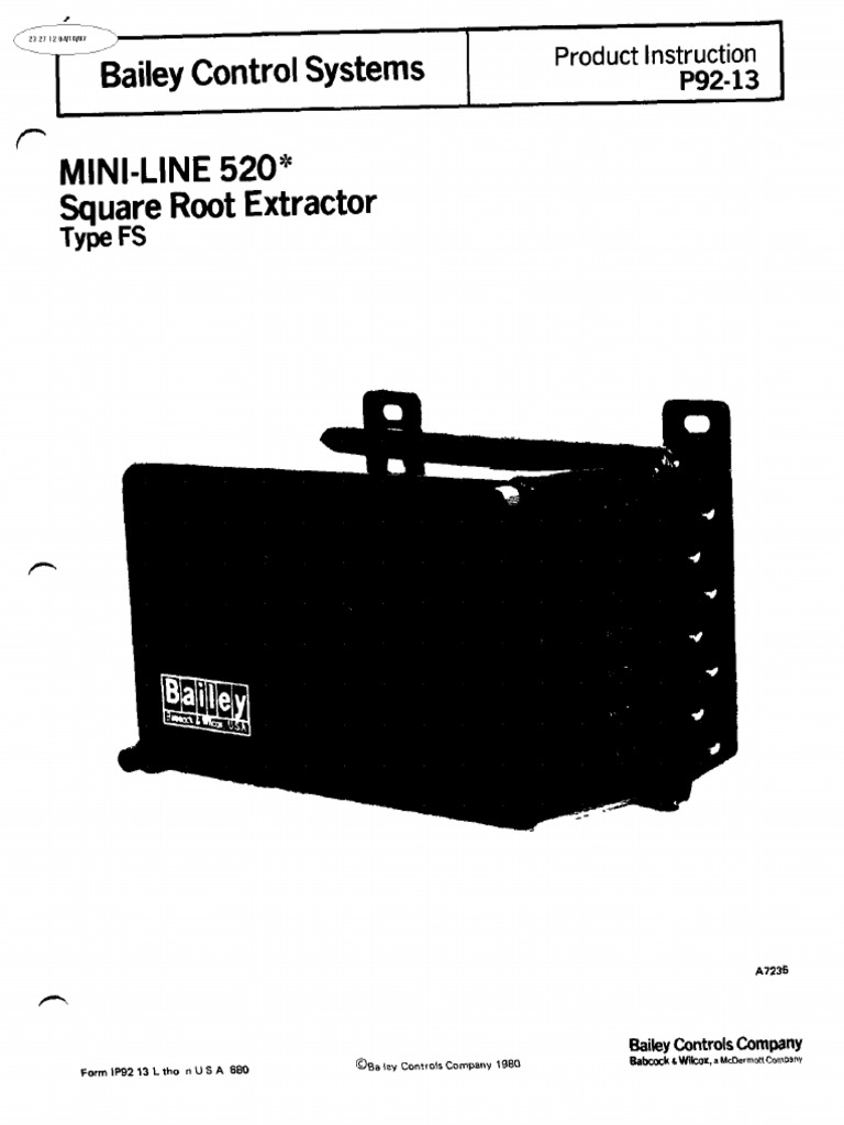 Mini-Line 520 Square Root Extractor Type FS | PDF