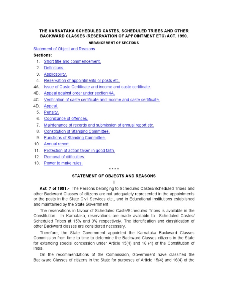 SC & ST (Reservation of Appointments) - B | PDF | Constitutional Law ...