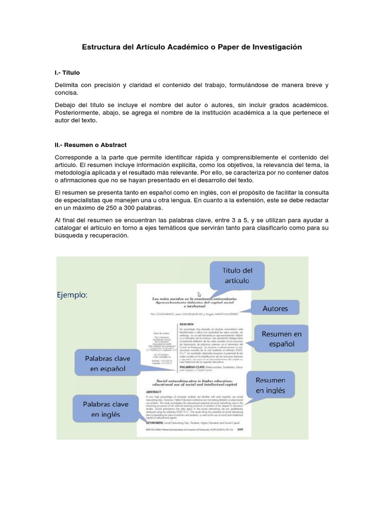 Estructura Del Artículo Académico o Paper | PDF | Cognición | Ciencia ...