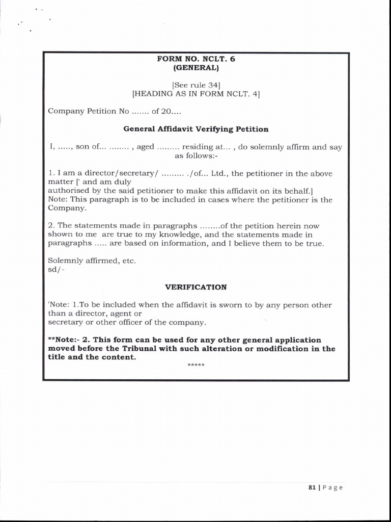 Form No. NCLT 6 | PDF