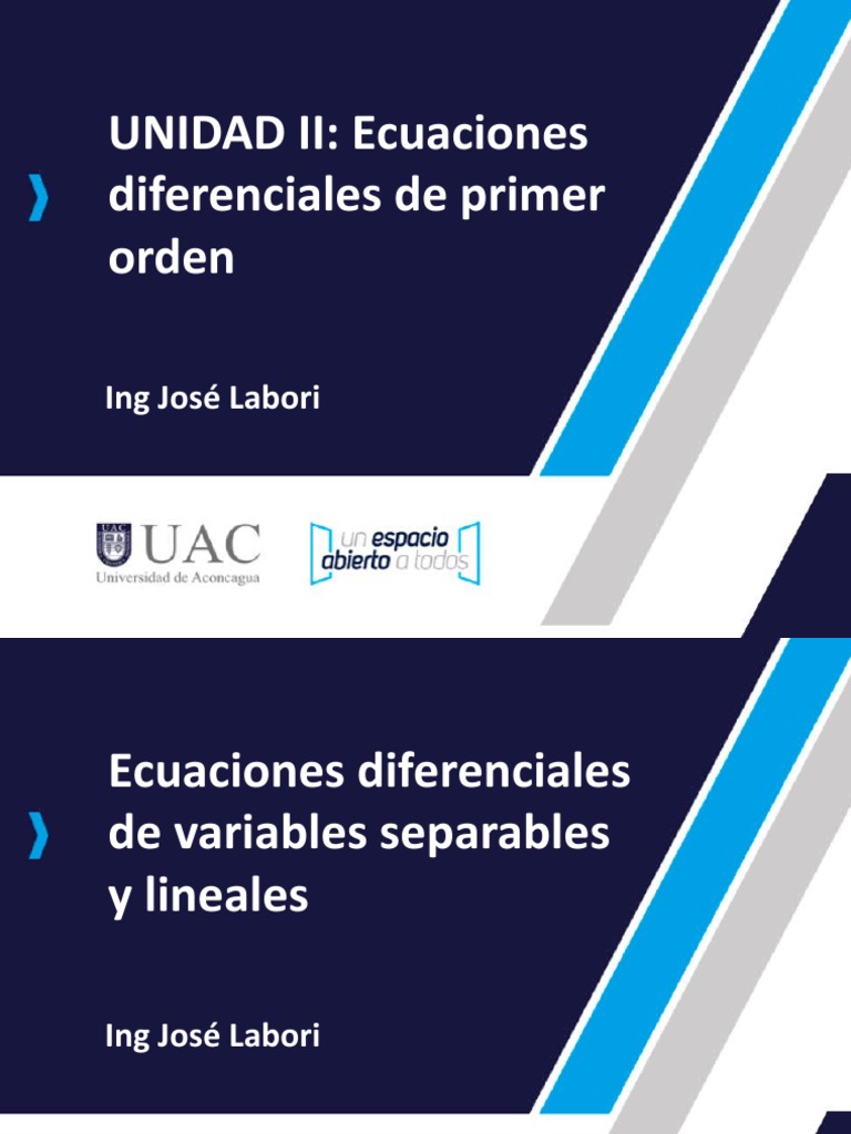 EcuDif U2 C1. ED de Variables Separables y Lineales | PDF | Ecuaciones diferenciales | Ecuaciones