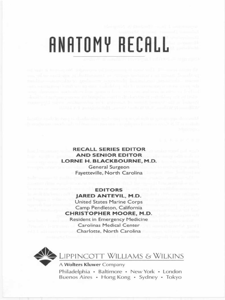 Anatomy Recall PDF | PDF