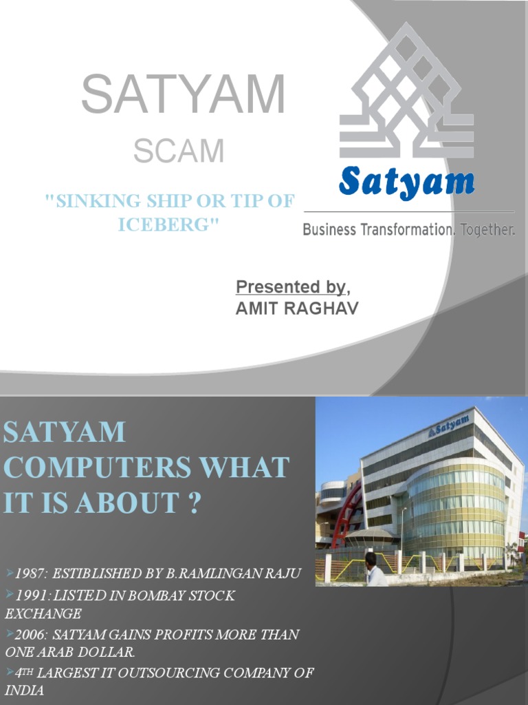 Satyam Scam Presentation | PDF | Companies | Economy Of India