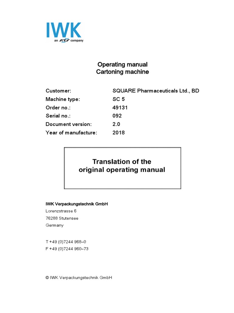 Operating Manual - 2.0 - en | PDF | Menu (Computing) | Machines