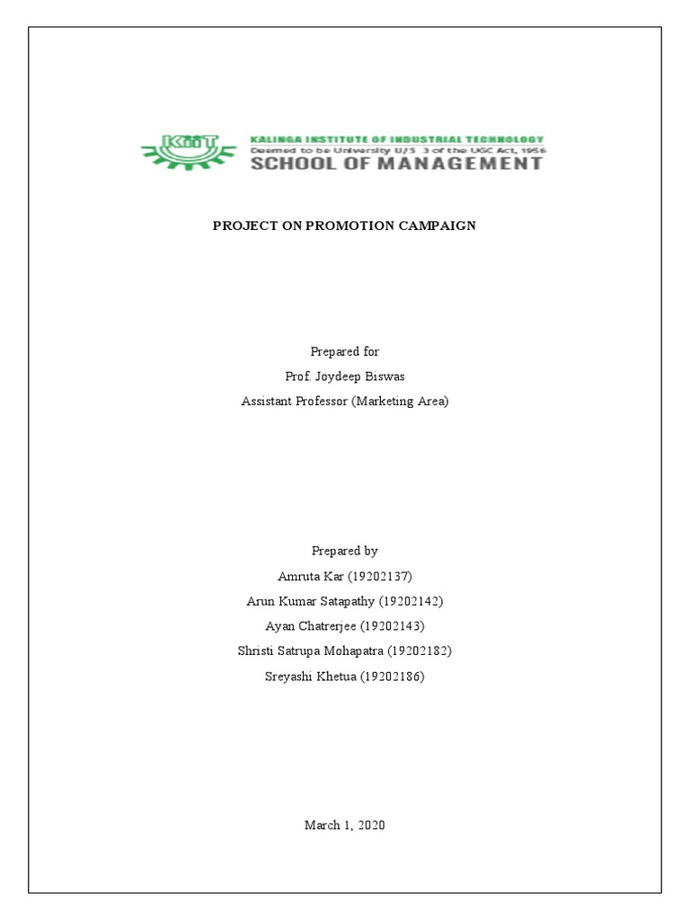 Report On Promotion Campaign | PDF | Advertising | Coupon