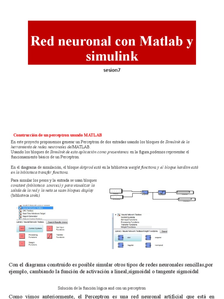 Red Neuronal Con Matlab y Simulink | PDF | Red neuronal artificial | Cibernética