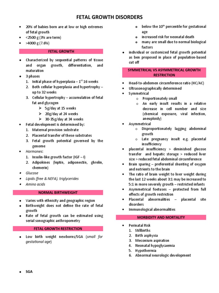 Understanding Fetal Growth Disorders | PDF | Fetus | Prenatal Development