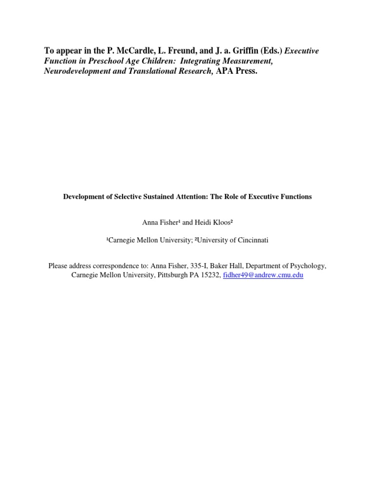 Development of Selective Sustained Atten PDF | PDF | Attention | Executive Functions