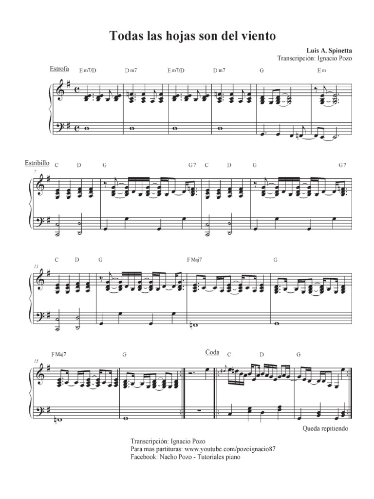 Todas Las Hojas Son Del Viento (Luis A. Spinetta) PDF | PDF