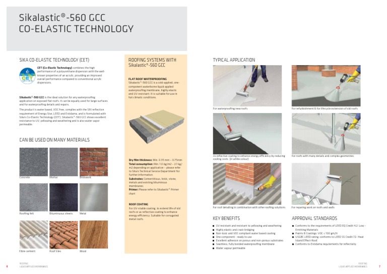 Sikalastic®-560 GCC Co-Elastic Technology | PDF | Roof | Building Materials