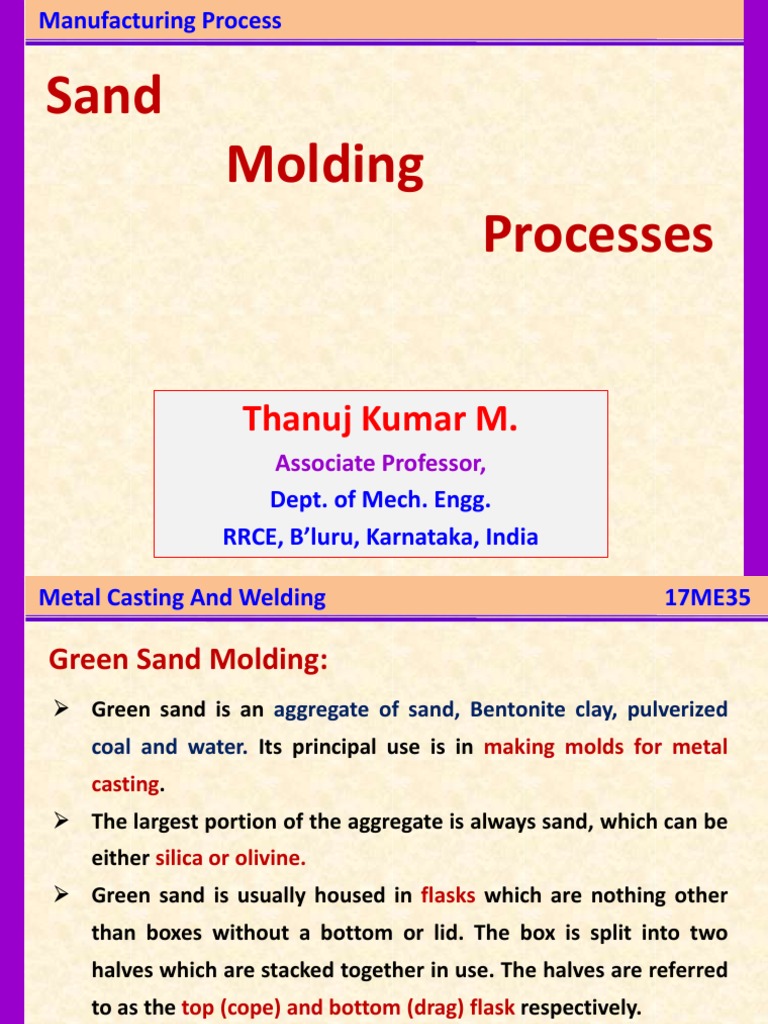 Green Sand and Dry Sand Molding Guide | PDF | Casting (Metalworking ...