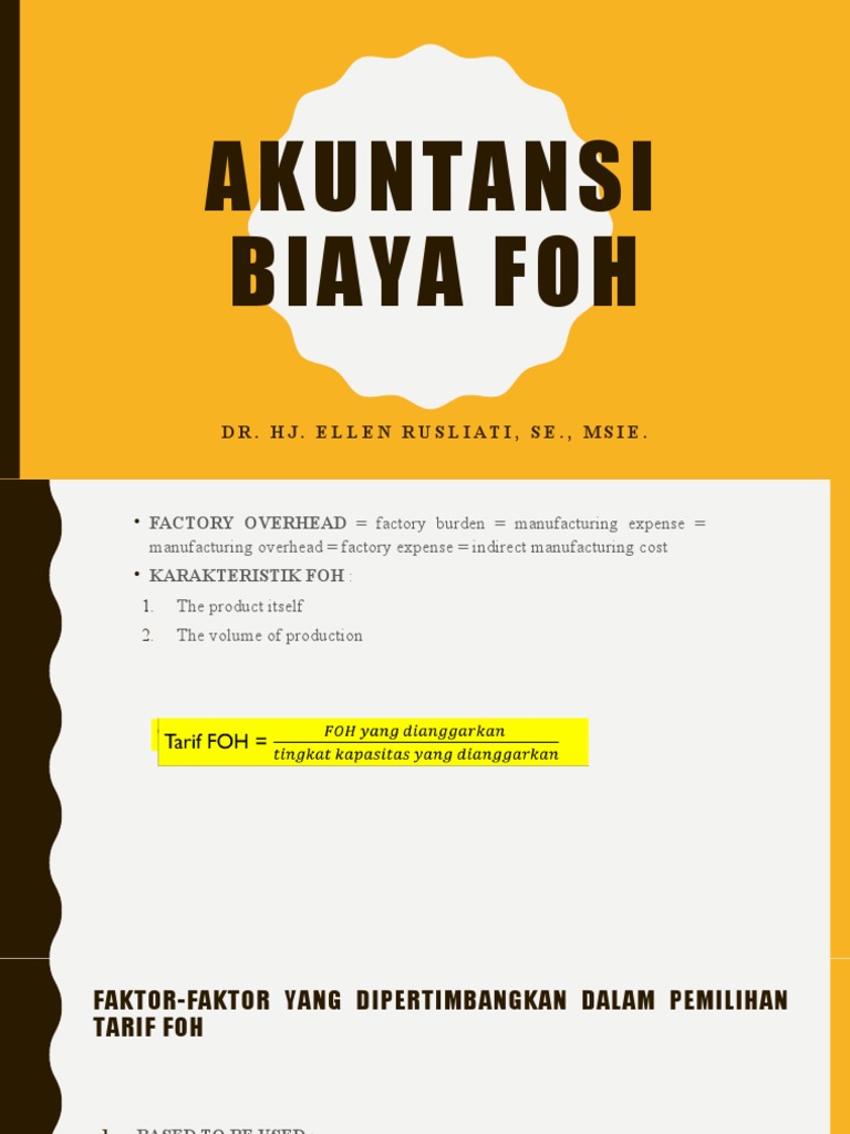 Akuntansi Biaya FOH | PDF | Supply Chain Management | Production And Manufacturing