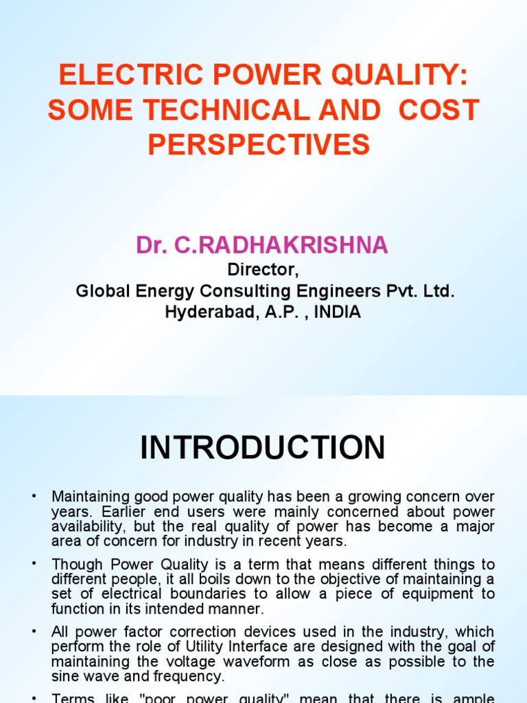 CRK Paper On Electric Power Quality | PDF | Electric Power | Power ...