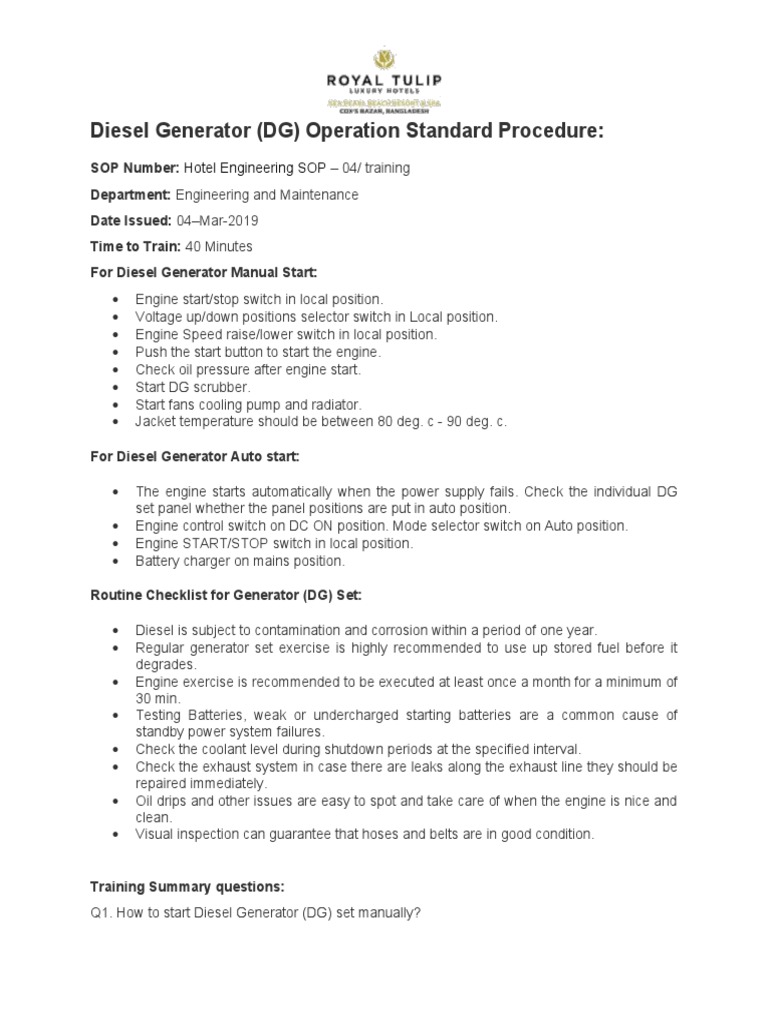 Diesel Generator | PDF