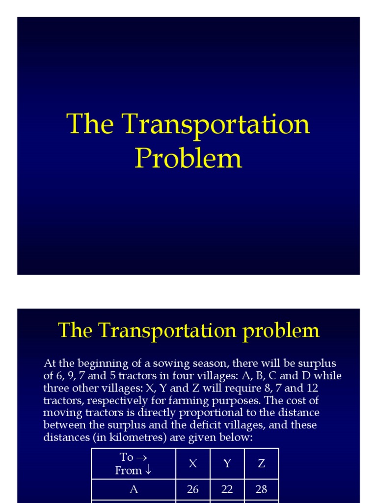 6 Transportation Problem PDF | PDF | Integer | Discrete Mathematics