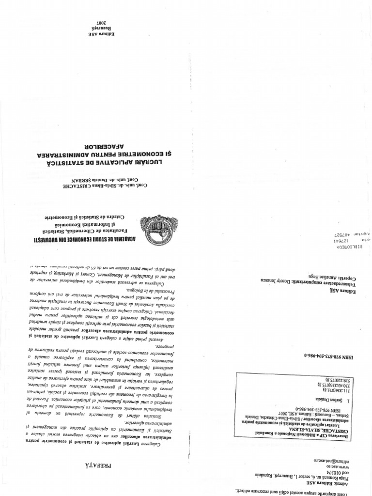Lucrari Statistica Si Econometrie - ASE PDF | PDF