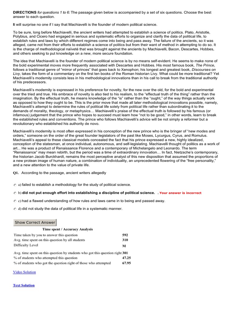 Aimcat 23 | PDF | Regeneration (Biology) | The Prince