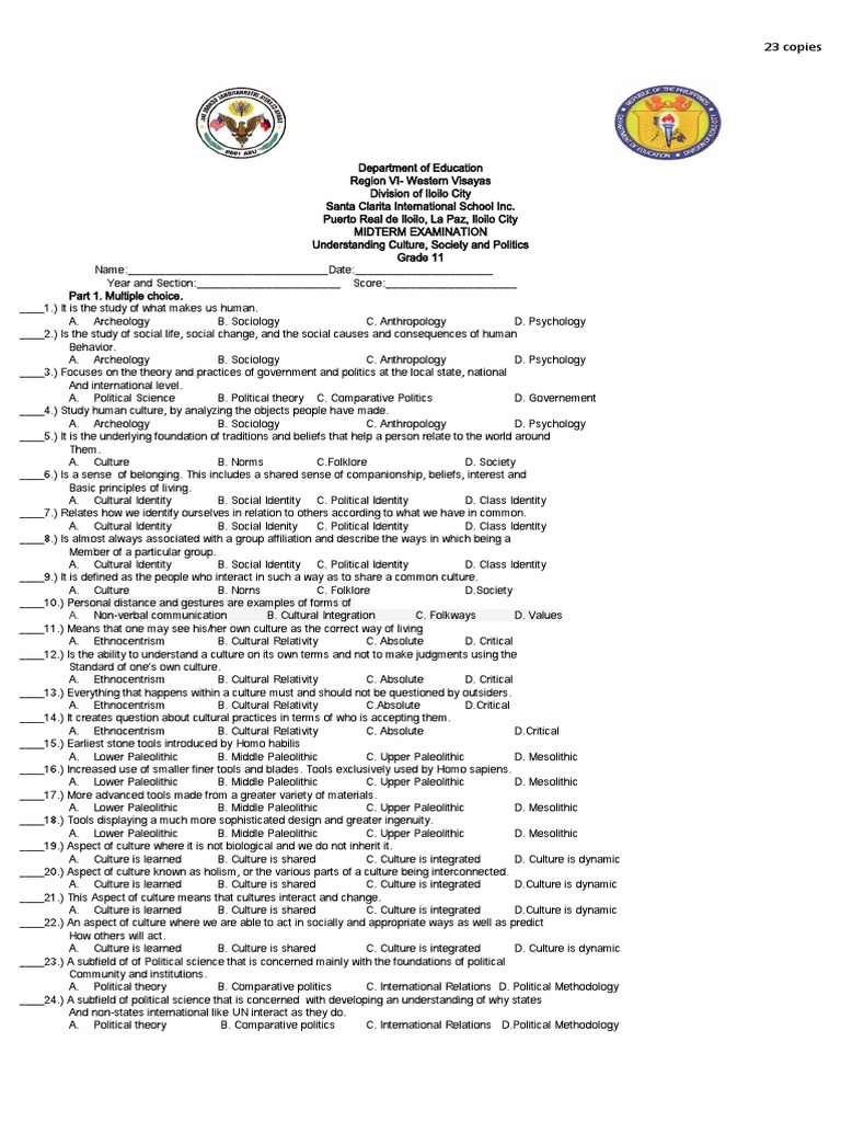 UCSP Edited | PDF | Socialization | Political Science