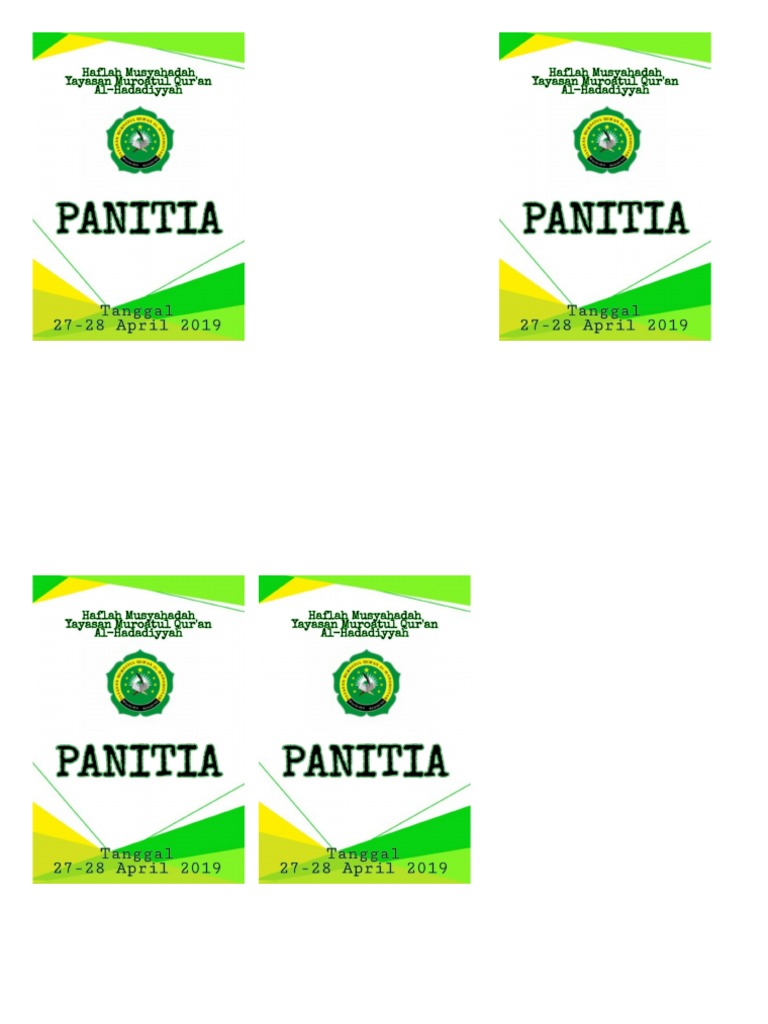 Contoh Nametag PANITIA | PDF