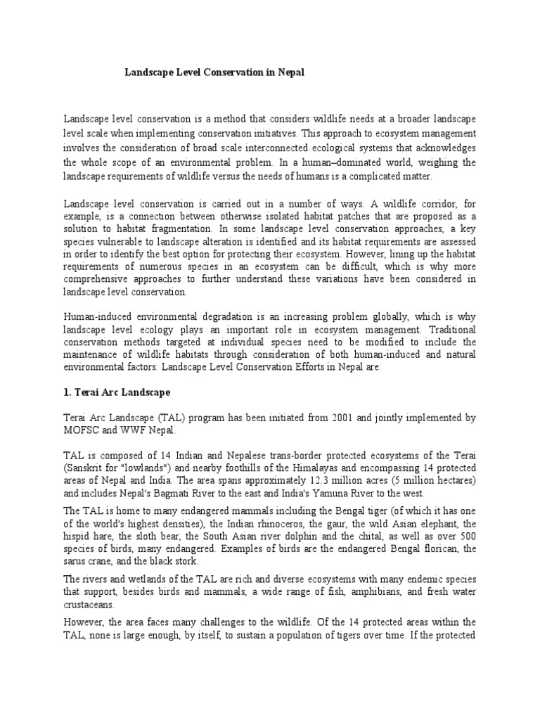 Landscape Level Conservation in Nepal | Download Free PDF ...