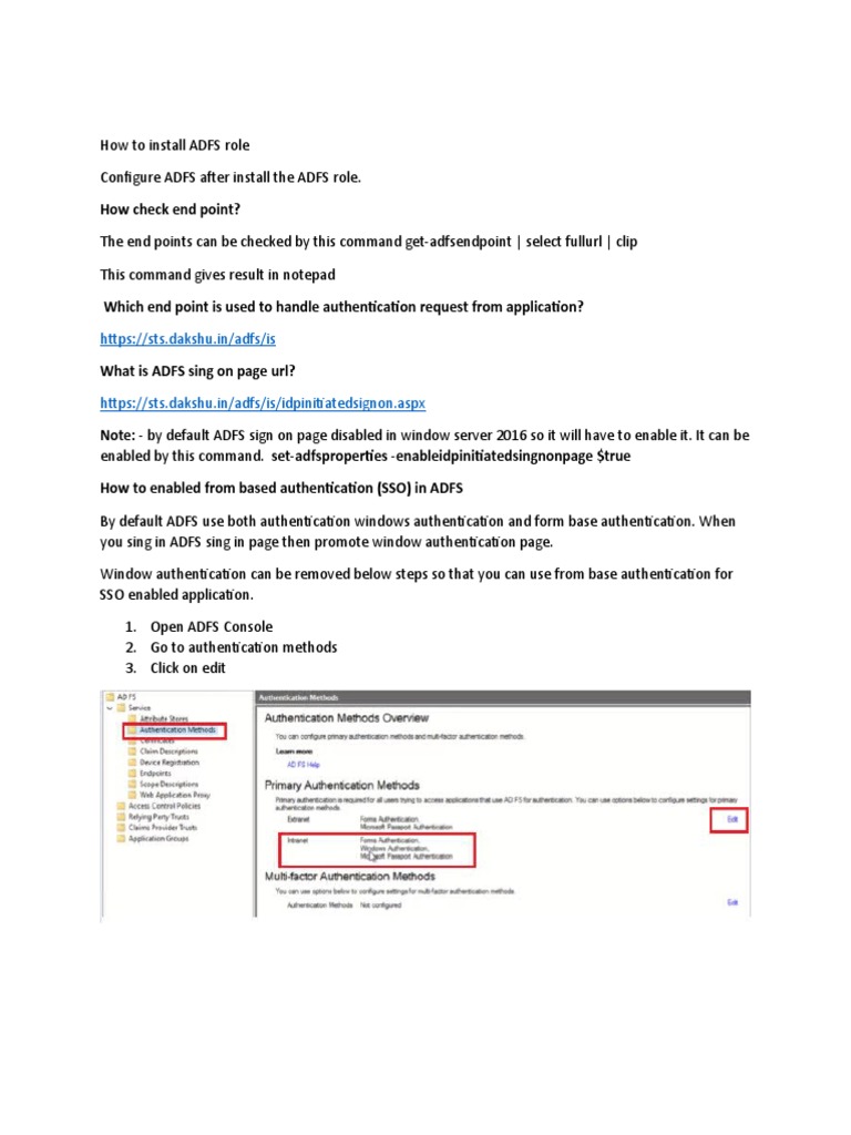 How To Install ADFS Role and Configurations | PDF | Business