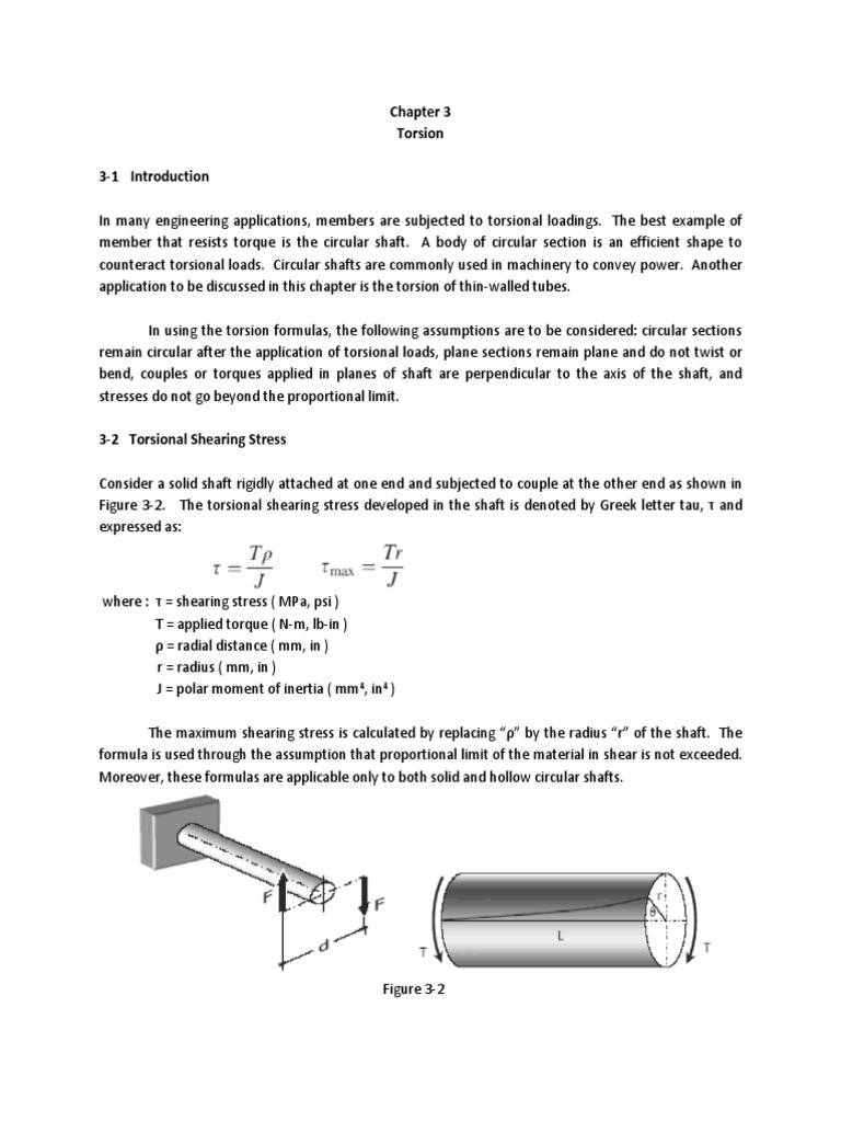 Torsion 3-1 Introduction | PDF | Torque | Stress (Mechanics)