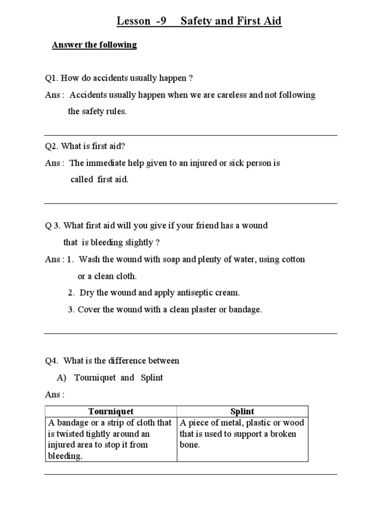 Safety and First Aid Notes | Download Free PDF | First Aid | Fires