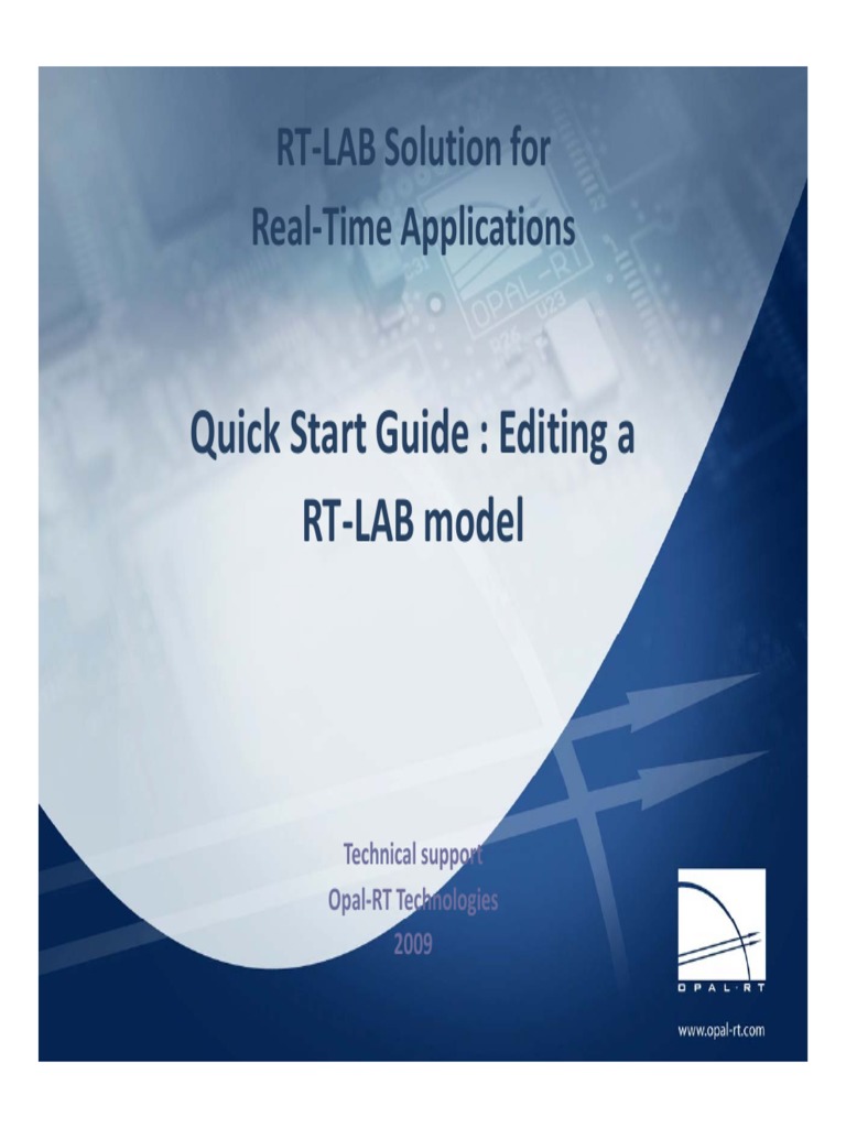 Quick Start Guide: Editing A RT LAB Model | PDF | System | Computer ...