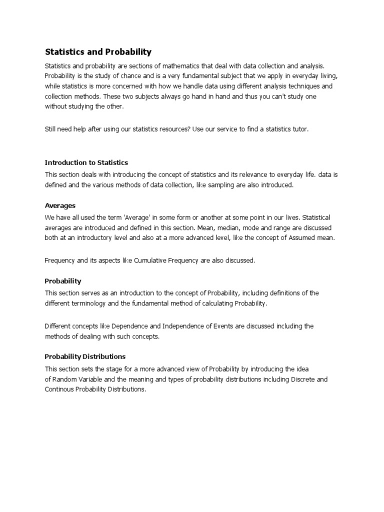 Statistics and Probability | PDF | Variance | Statistics