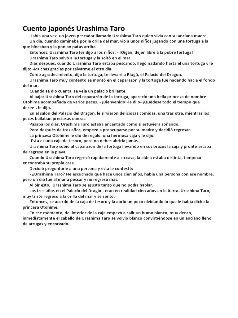 Cuento Japonés Urashima Taro | PDF