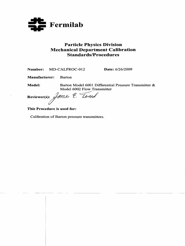 Calibration Procedures for Barton Transmitters | PDF | Calibration ...