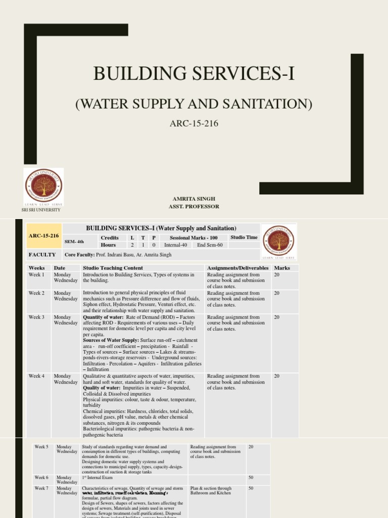 Building Services-I PDF | PDF | Reservoir | Sewage