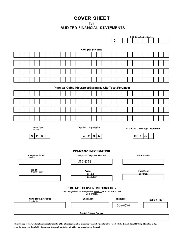 SEC-Cover-Sheet-for-AFS - BLANK FORM | PDF | Business | Government