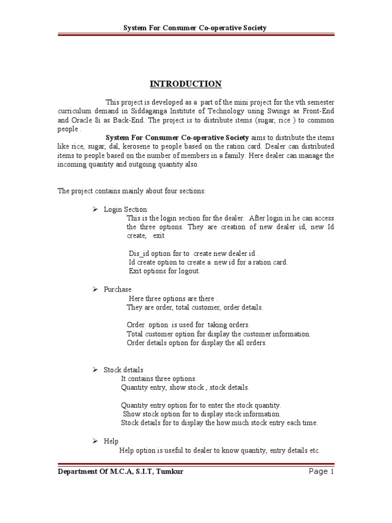 System For Consumer Co-Operative Society | PDF