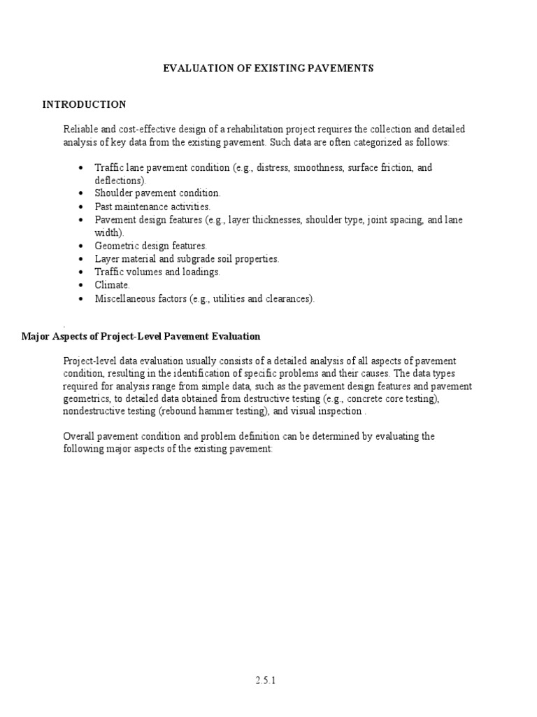 Evaluation of Existing Pavements | PDF | Road Surface | Fracture