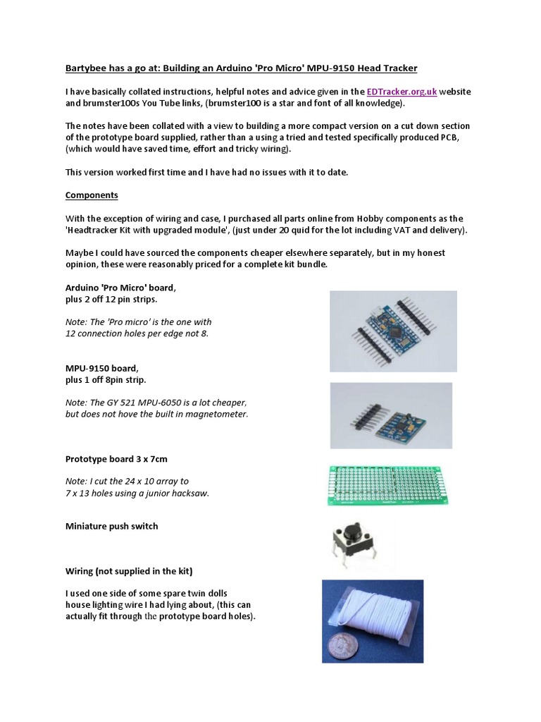 Arduino Head Tracker Guide | PDF | Printed Circuit Board | Electrical ...