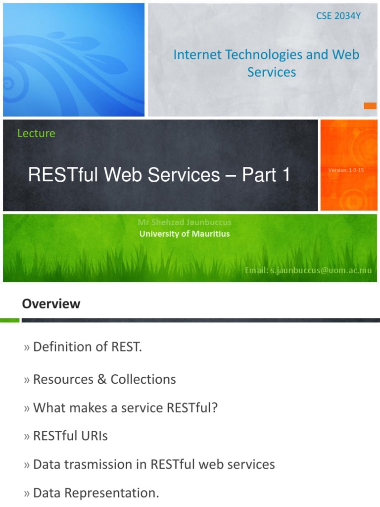 RESTful Web Services - Part1 | PDF | Representational State Transfer | Uniform Resource Identifier